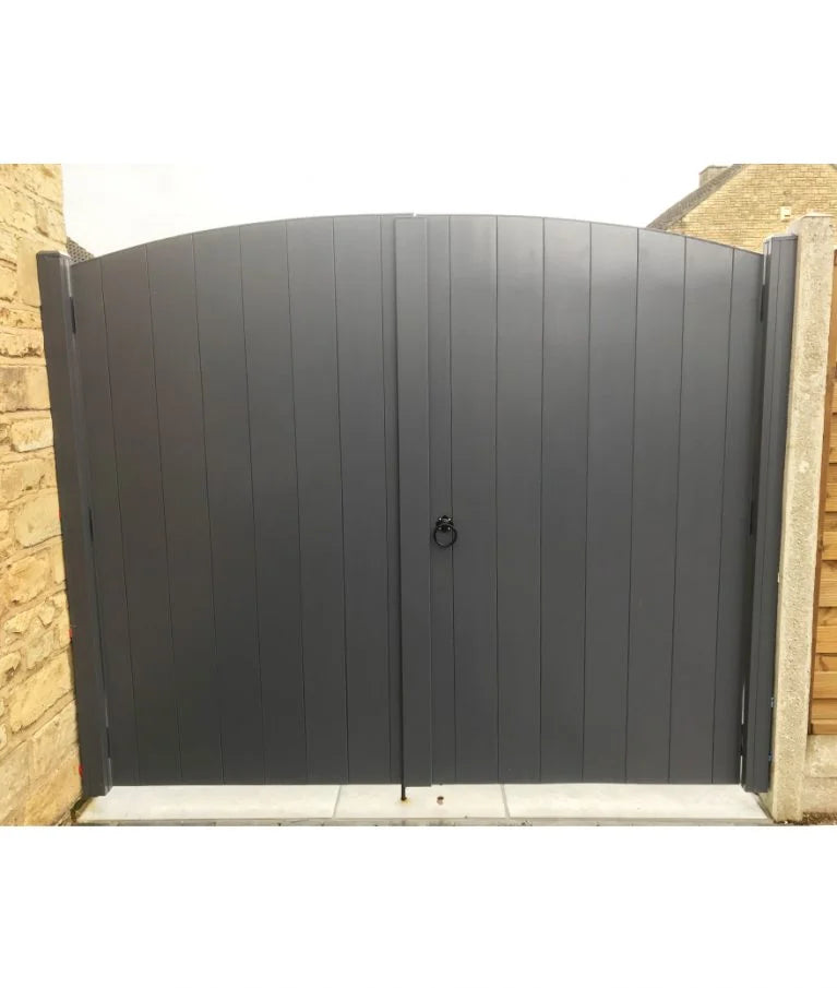 Double Gates with Aluminium Frame | Arched Top | W: 2.8m - 6m, H: 1800 ...
